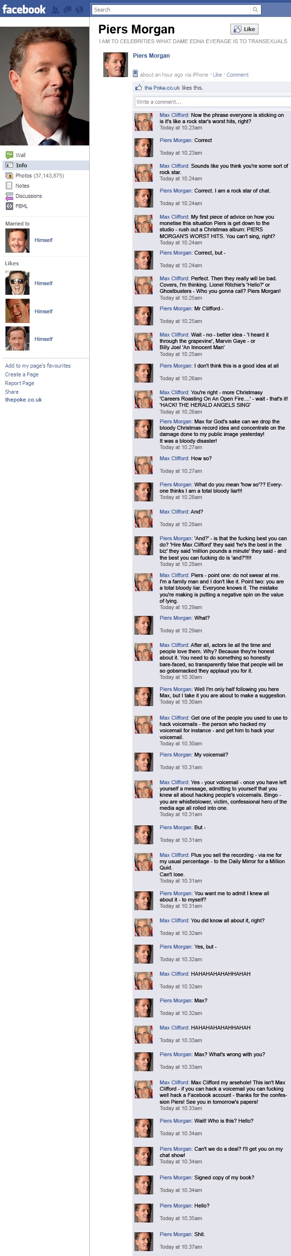 piers morgan's facebook page - The Poke - The Poke