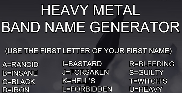 Heavy Metal Band Name Generator - The Poke
