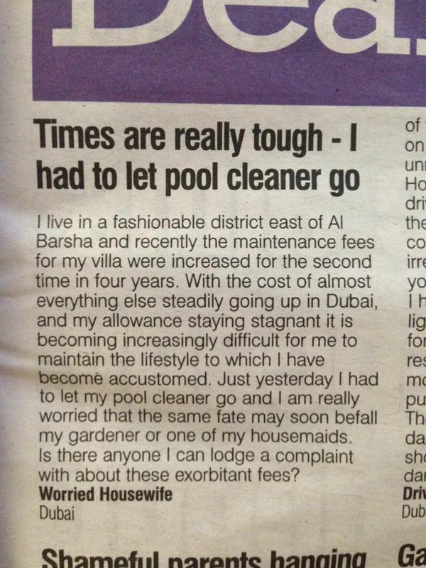 First World Problems In Dubai - The Poke