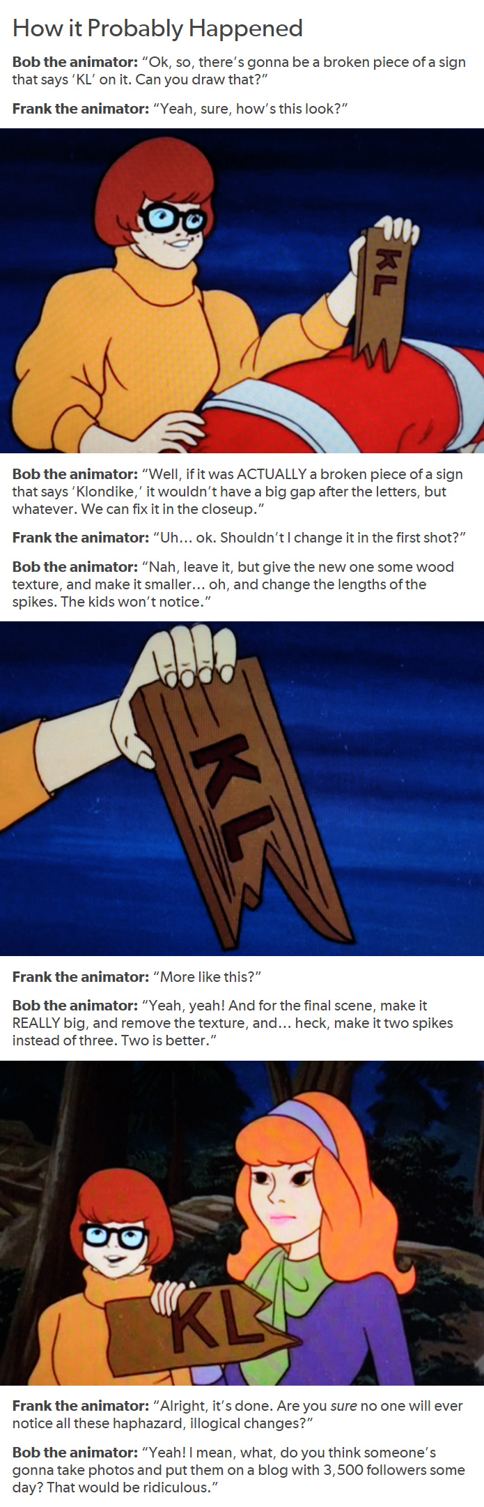 This tumblr highlights all the errors in Scooby Doo - The Poke