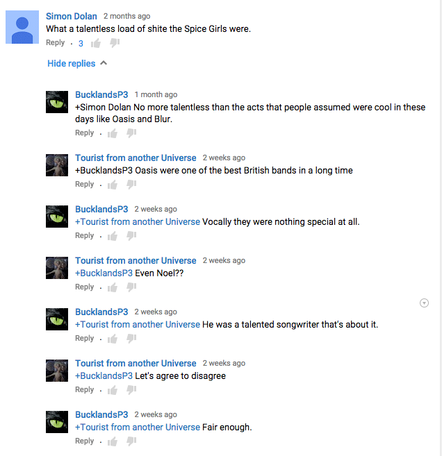 Peak British Youtube comments section argument - The Poke