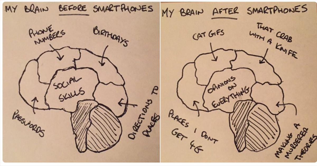 The human brain before and after smartphones - The Poke