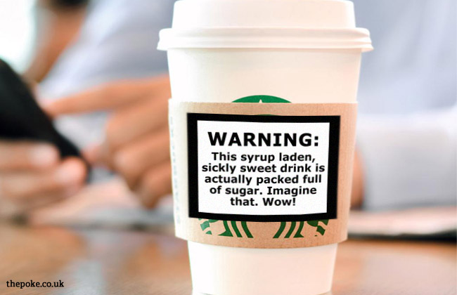 Starbucks are now putting sugar warning labels on their drinks - The Poke
