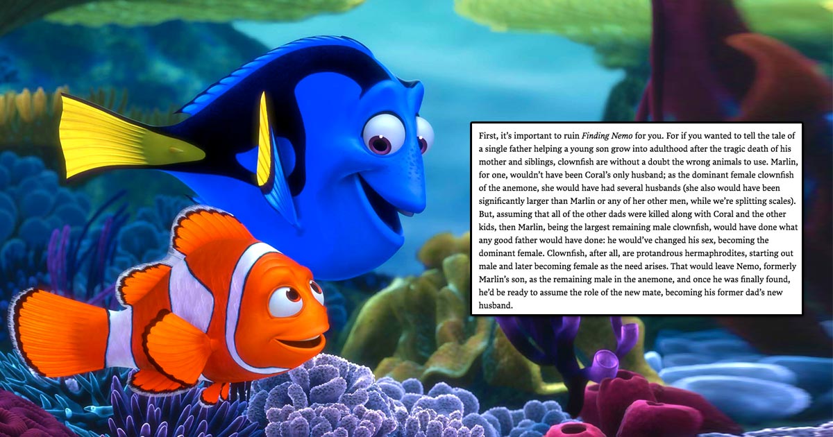 Reading this one short paragraph will change how you see Finding Nemo ...