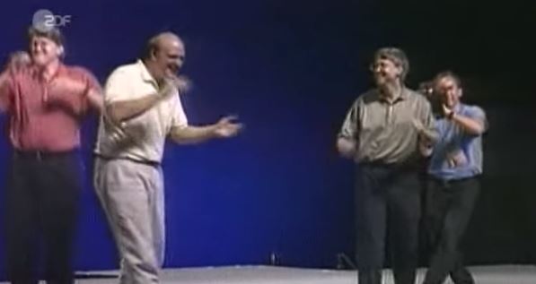 Microsoft executives dad-dancing at the Windows 95 launch is a joy to ...