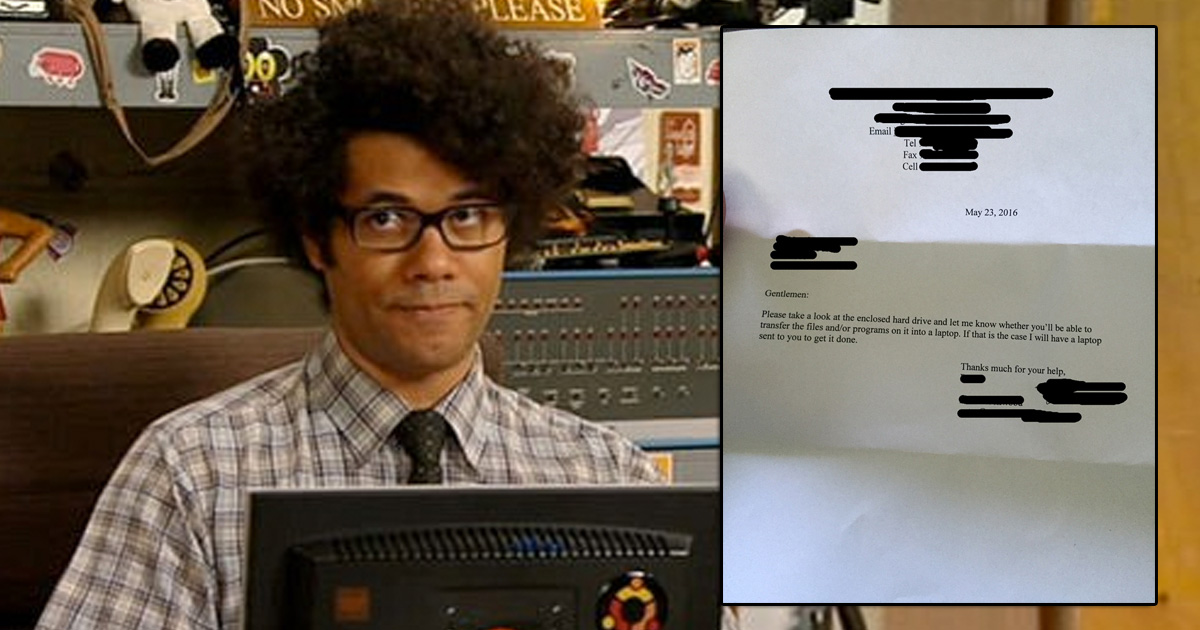 This letter to technical support is like something from the IT Crowd ...