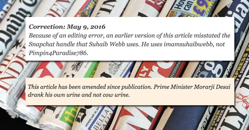 5 recent newspaper corrections you should be aware of - The Poke