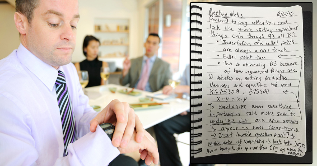 This guy has written a guide to how to pretend to take notes in a ...