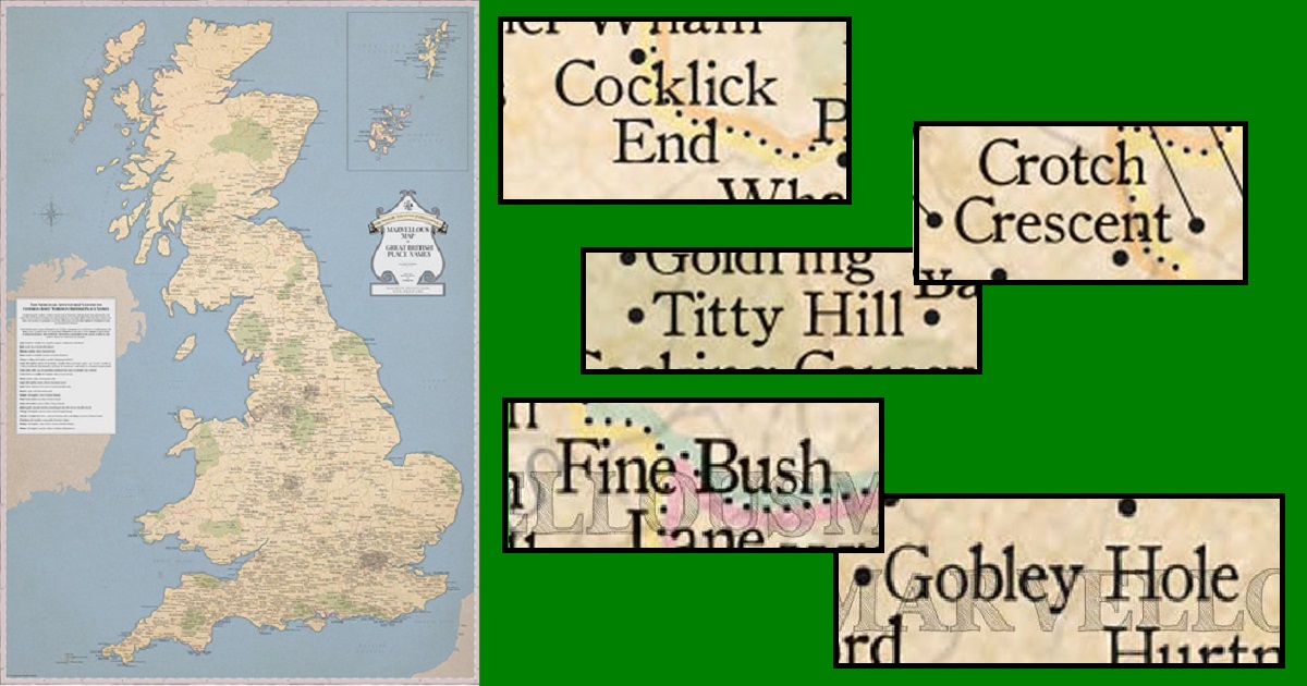 These maps show the most hilarious and rudest place names - The Poke