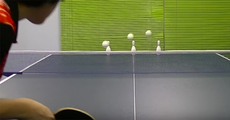 Japanese ping-pong player pulls off impressive trick shots, along with ...