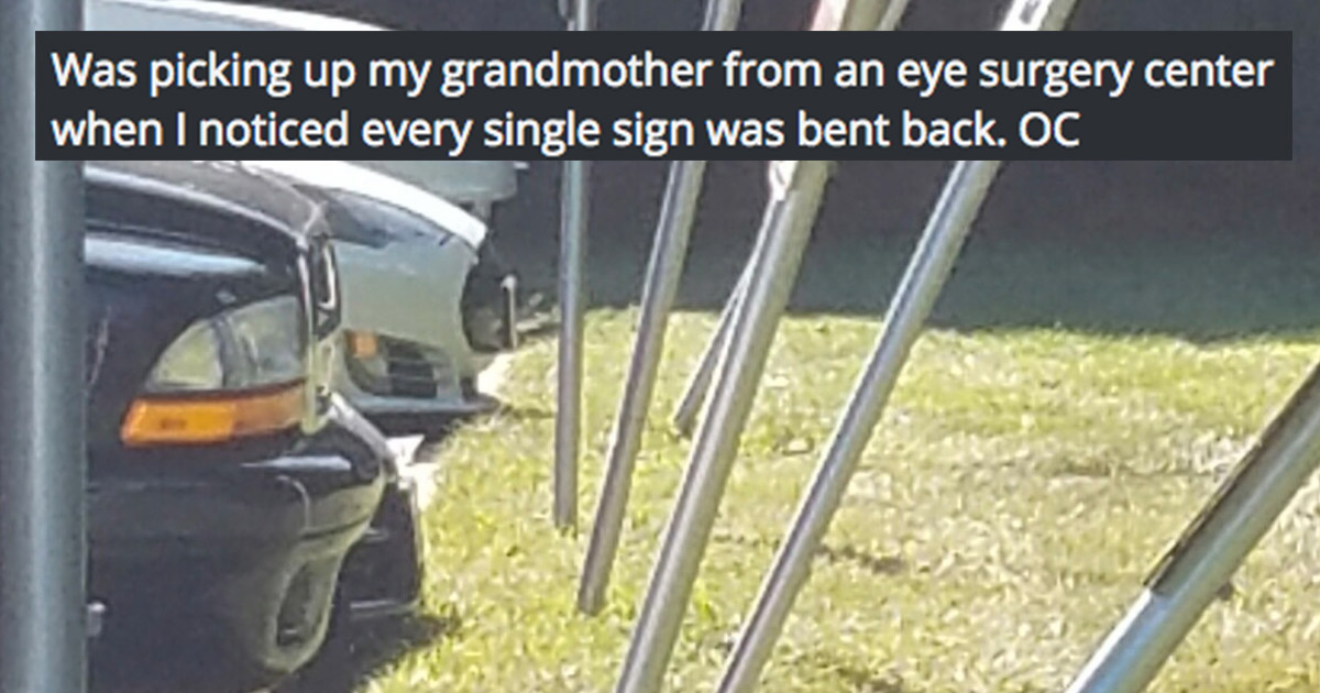 This photo of bent signs at an eye surgery centre is comedy gold - The Poke