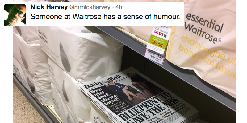Waitrose puts that Daily Mail "legsit" front page in its place - The Poke