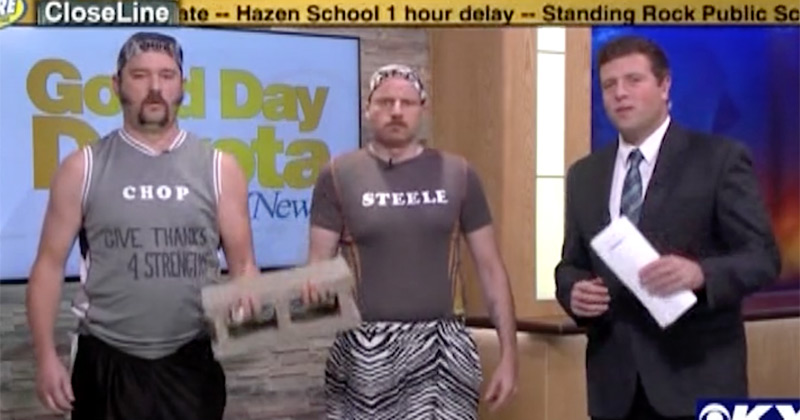 Fake strongman duo prank morning TV shows with some unimpressive feats ...