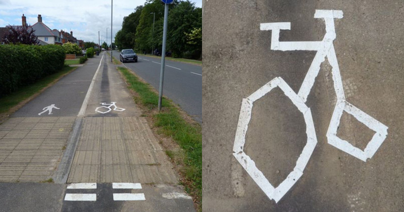 Why you shouldn't try and paint a bike sign "freehand" - The Poke