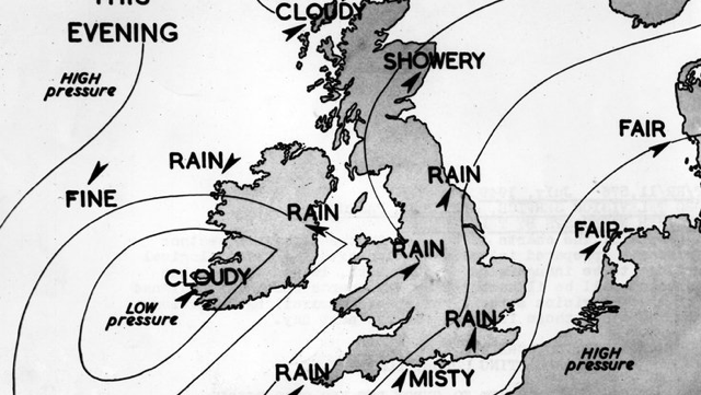 First BBC TV weather forecast in 1949 is basically the nation's weather ...