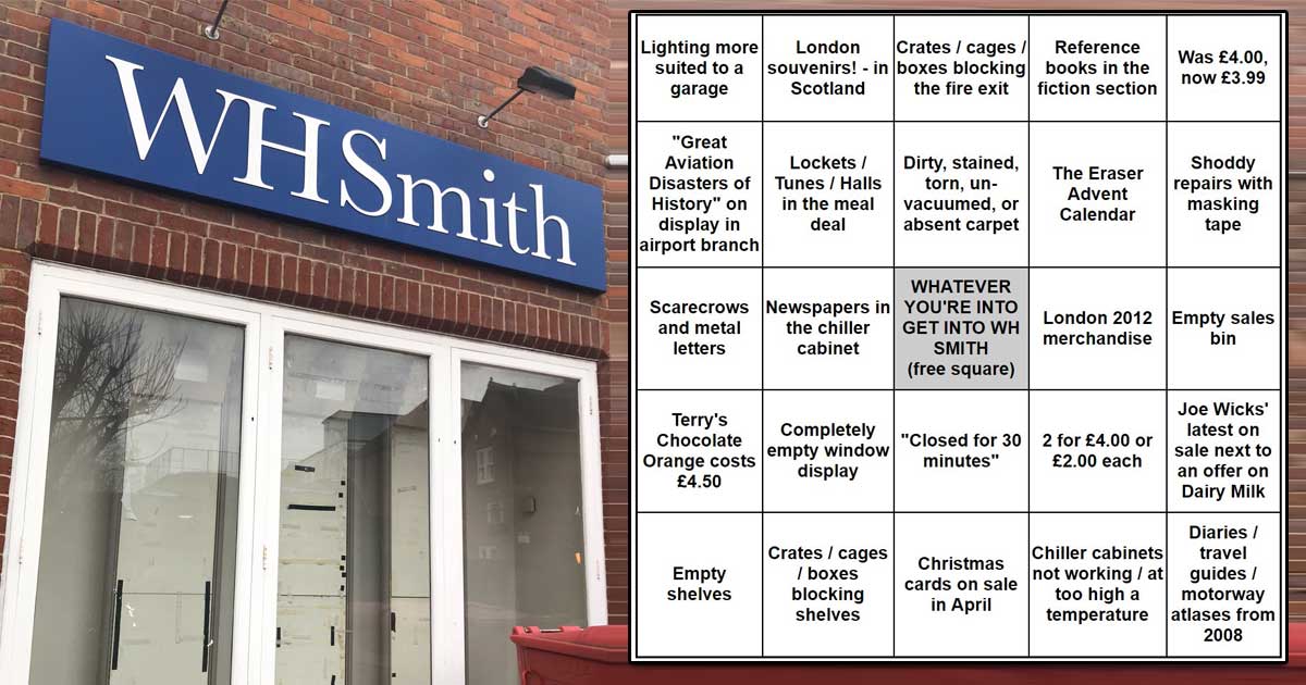 Visiting WHSmiths today? Then why not play "WHS bingo"? - The Poke