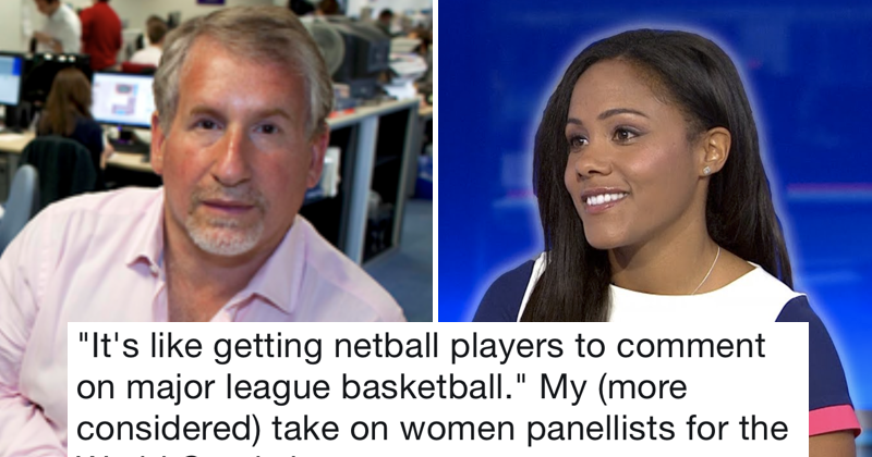This weird take on women pundits at the World Cup got the two-footed ...