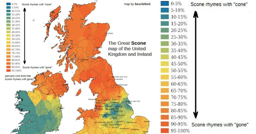 Someone's plotted how the whole country pronounces 'scone' and it's the ...