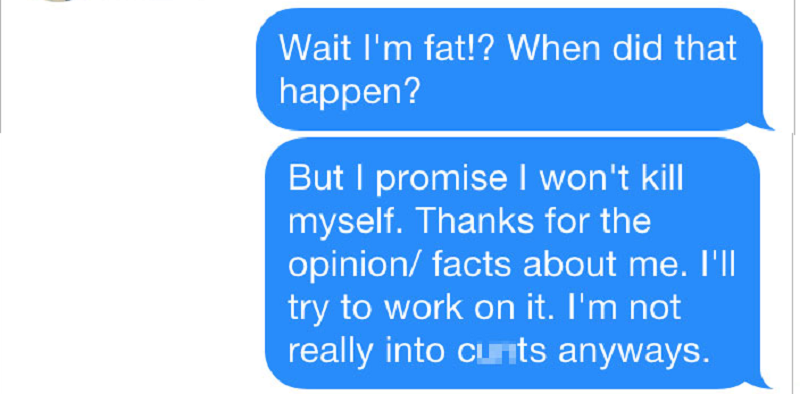 There was only one way to crush this Tinder body-shamer, and it belongs ...