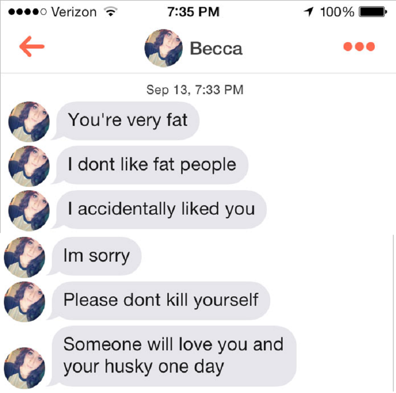 There was only one way to crush this Tinder body-shamer, and it belongs ...
