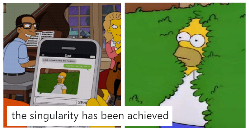 Homer using a gif of Homer is pure Simpsonsception - the only 9 ...