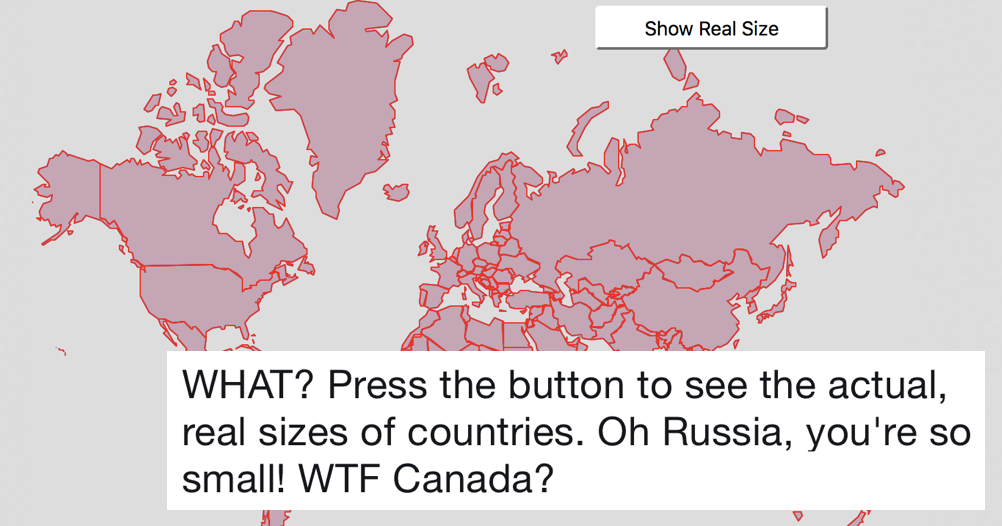 This interactive map shows how big countries really are and it's ...