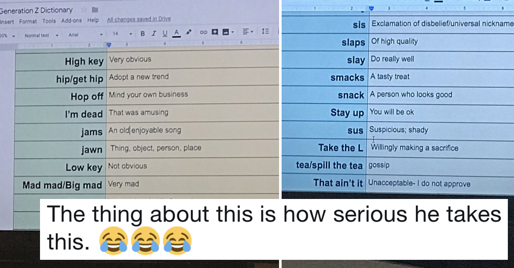 This teacher's list of slang terms used by his students went viral ...
