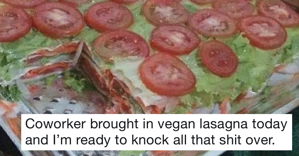 Someone brought this 'vegan lasagne' to work and everyone made the same ...