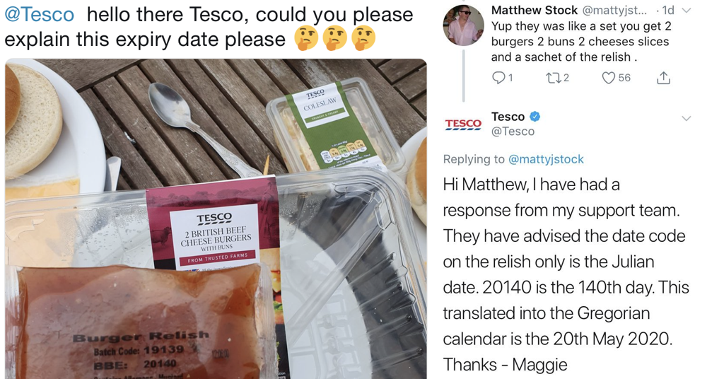This Tesco expiry date query prompted the most bizarre customer care ...