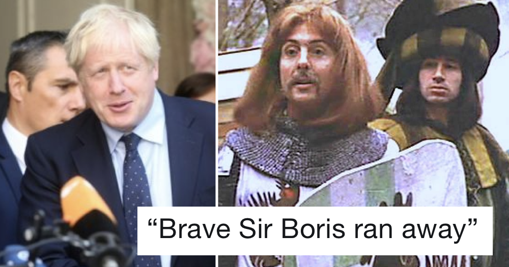 Boris Johnson mocked as the Monty Python knight who ran away after ...