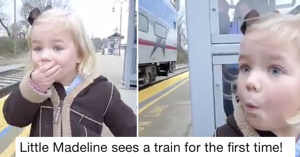 This little girl seeing her first train has been watched 4.5m times ...