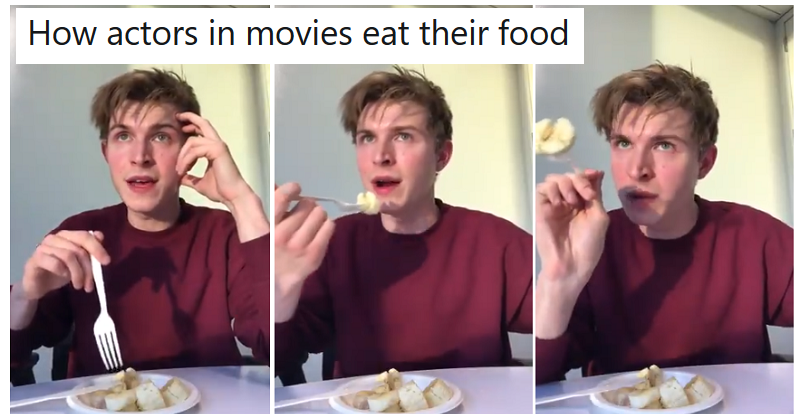 This brief example of how actors eat in films is a mini masterpiece ...