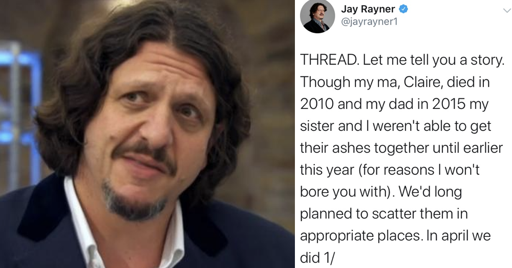 Jay Rayner's story of what he did with his mother Claire's ashes is ...