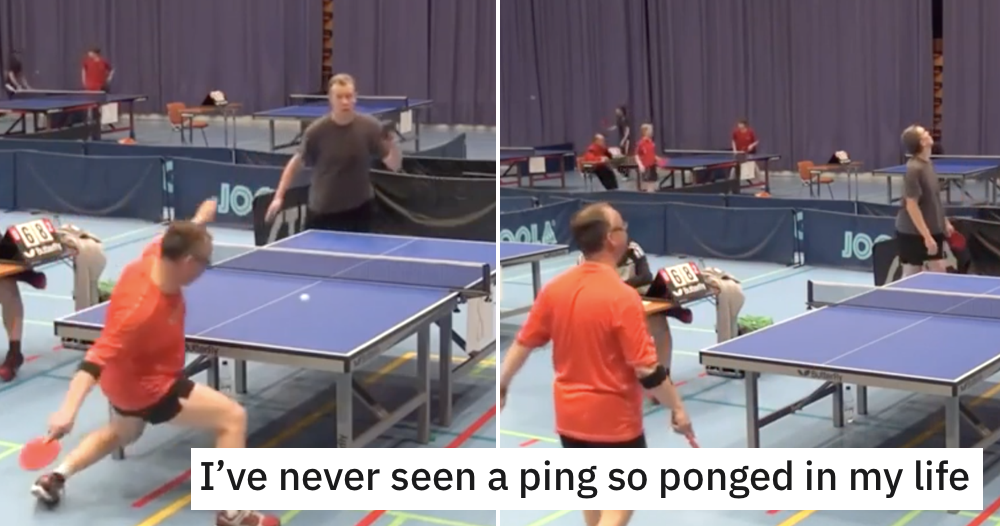This amazing table tennis shot is off the screen and out of this world ...