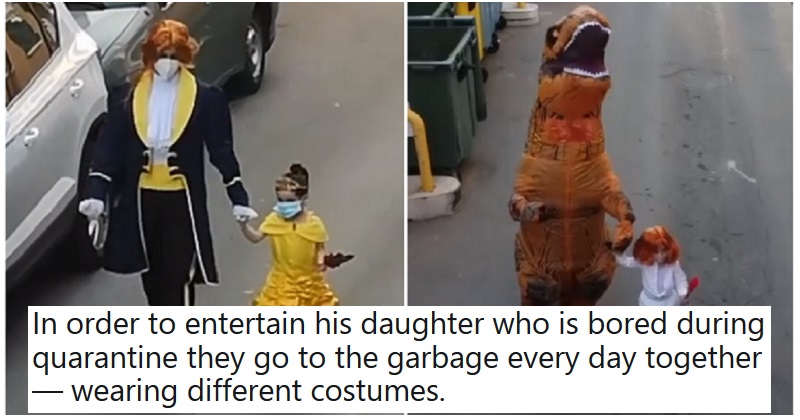 This dad and daughter's lockdown costume game is as strong as it gets ...