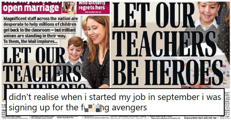 The Daily Mail front page about teachers must try harder - the only 7 ...