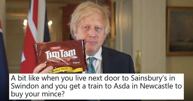 Twitter dunked on Boris Johnson for his Australian biscuit "advert ...