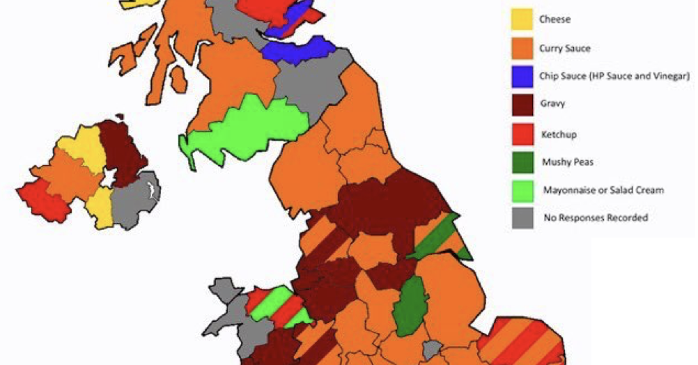 'UK by preferred sauce for chip shop chips' is the most important map ...