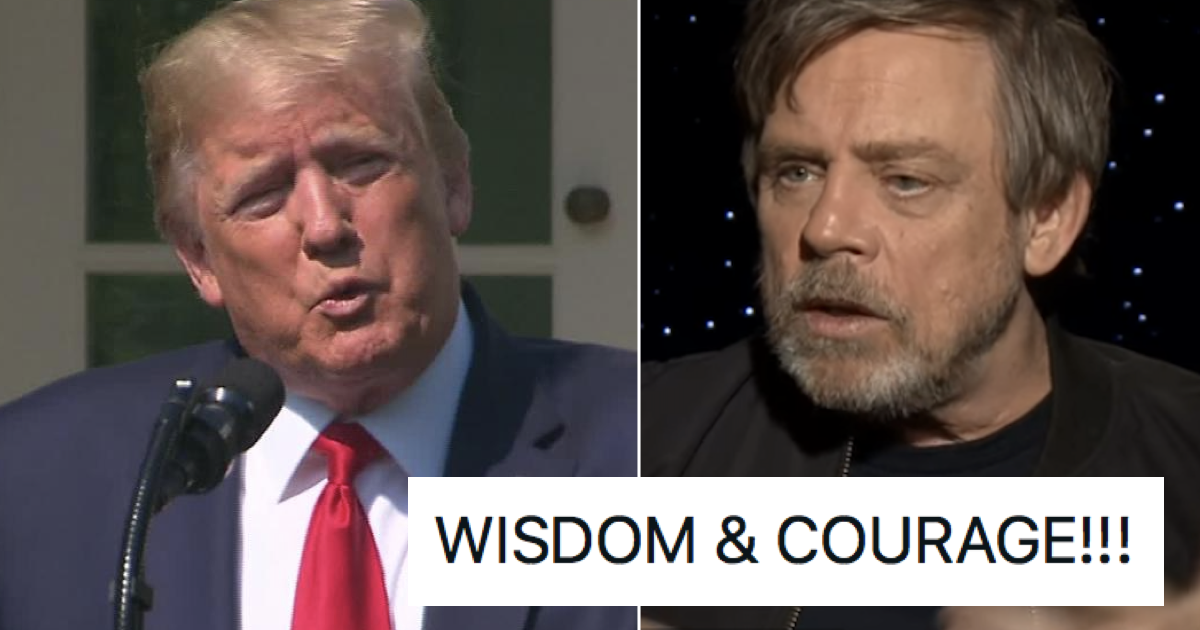 Donald Trump tweeted 'wisdom and courage' and Mark Hamill's response ...