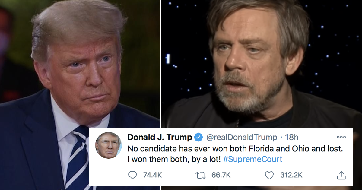 Mark Hamill congratulated Donald Trump after he tweeted this and it's ...