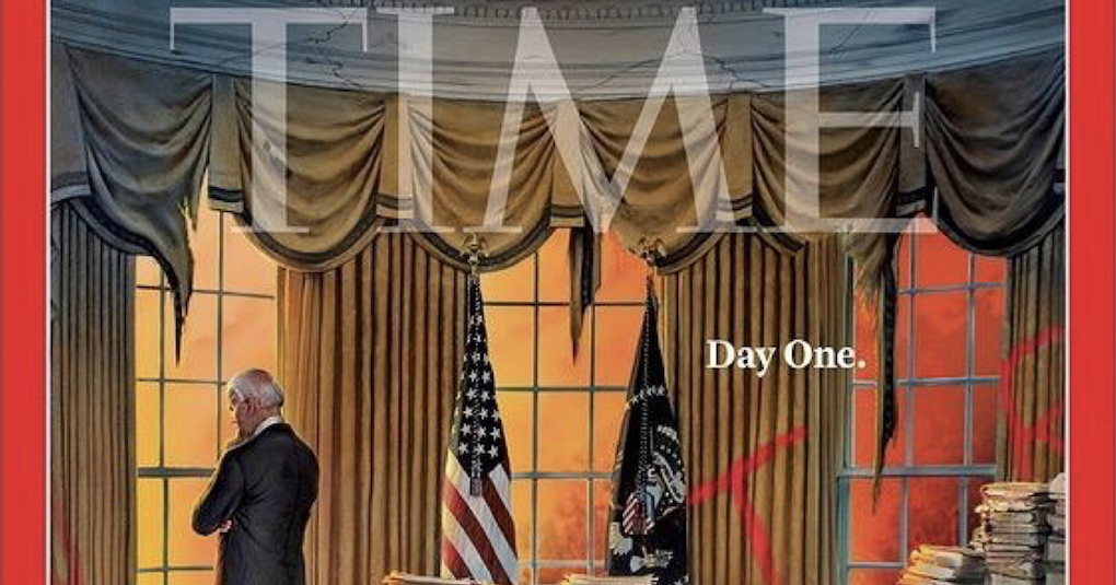 Time magazine's new cover brilliantly captures the chaos left by Donald ...