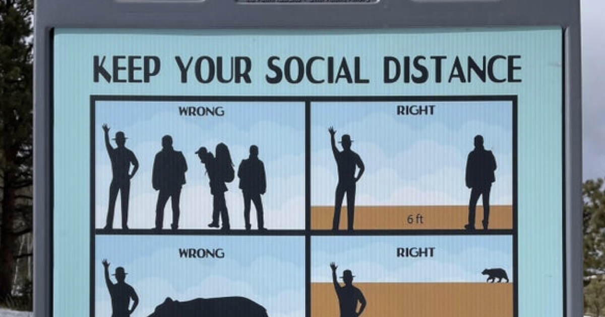 This national park's social distancing sign is funny AND effective ...