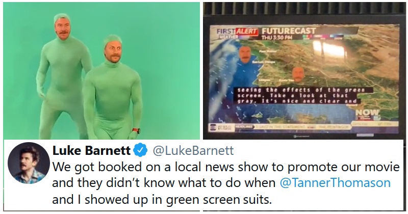 These actors did a live interview in green screen suits and caused ...