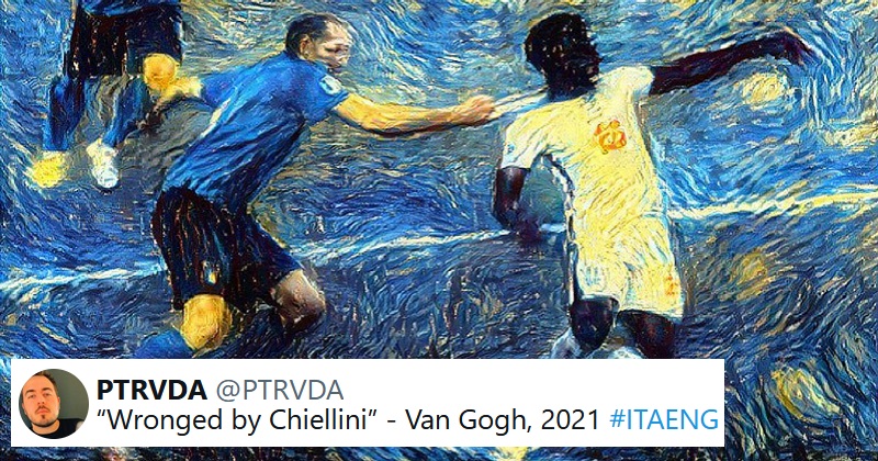 People saw red over Chiellini's foul on Saka - 11 top memes - The Poke
