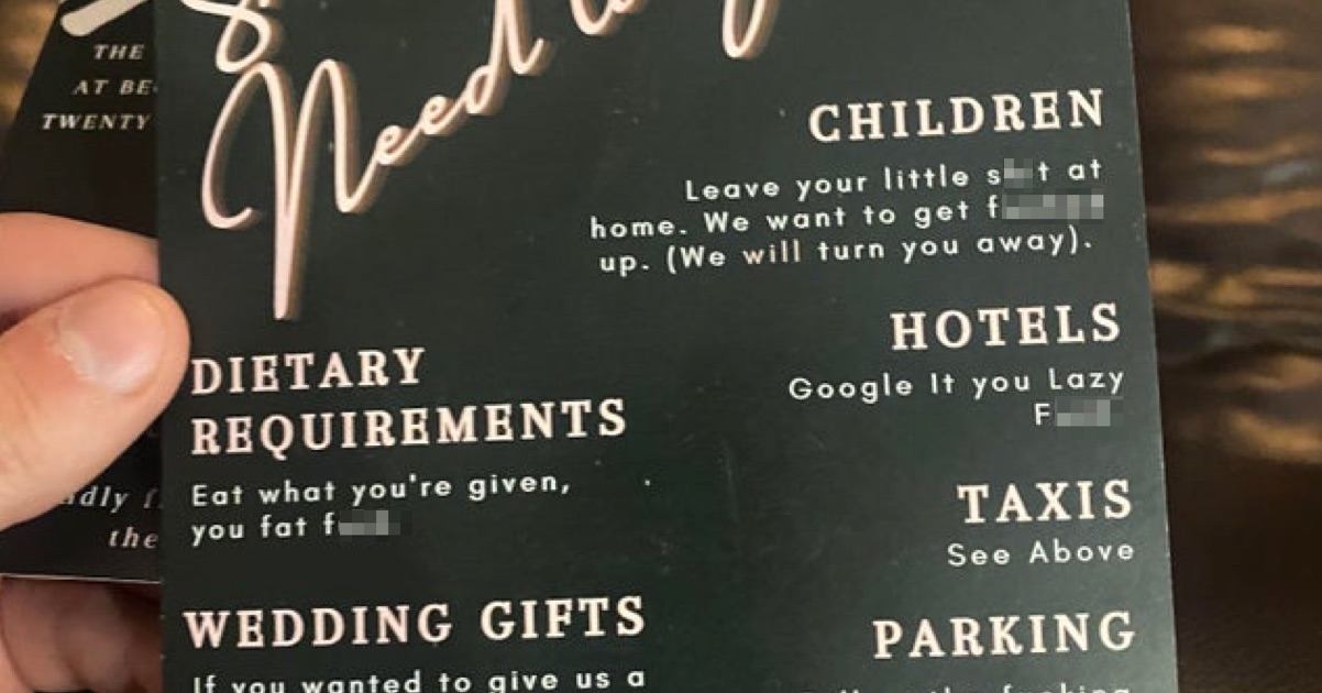 These ferociously straight-talking wedding rules went viral and ...