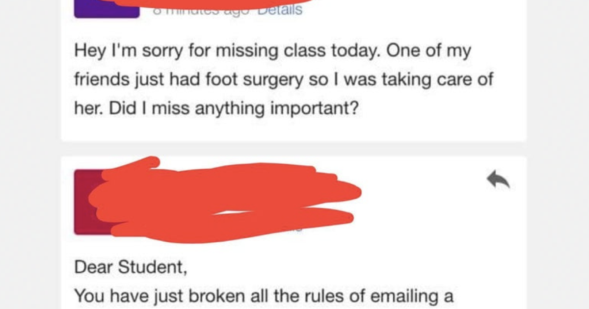 This teacher's takedown of a student's note after missing class is A++ ...