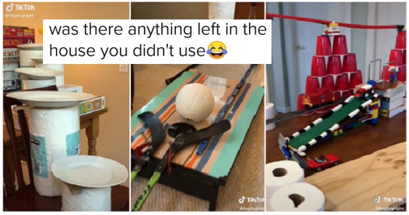 This elaborate trick shot used everything - including the kitchen sink ...