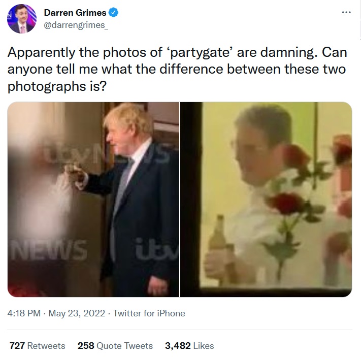 Darren Grimes asked how Partygate is different to Beergate and got ...