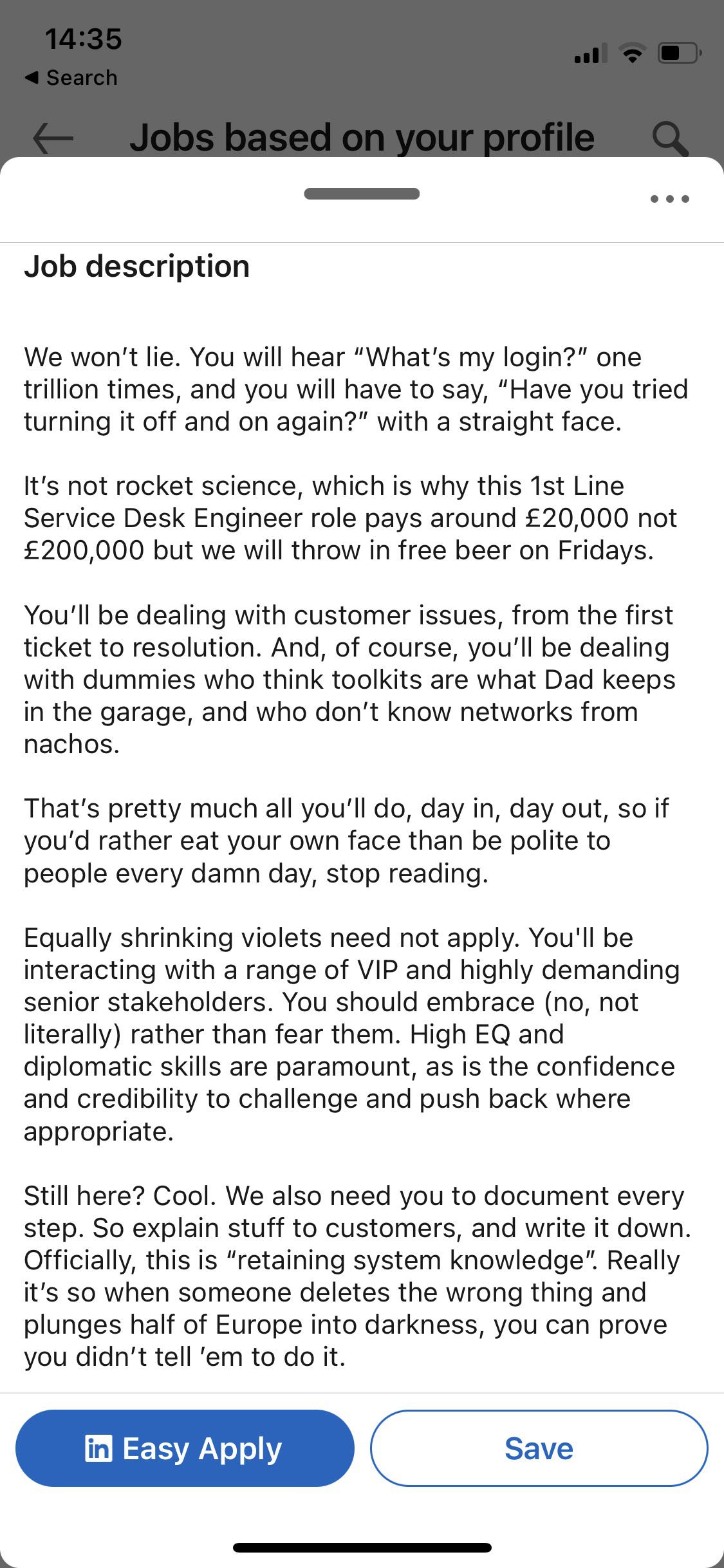 Funniest (and most honest) job description you'll read this week - The Poke