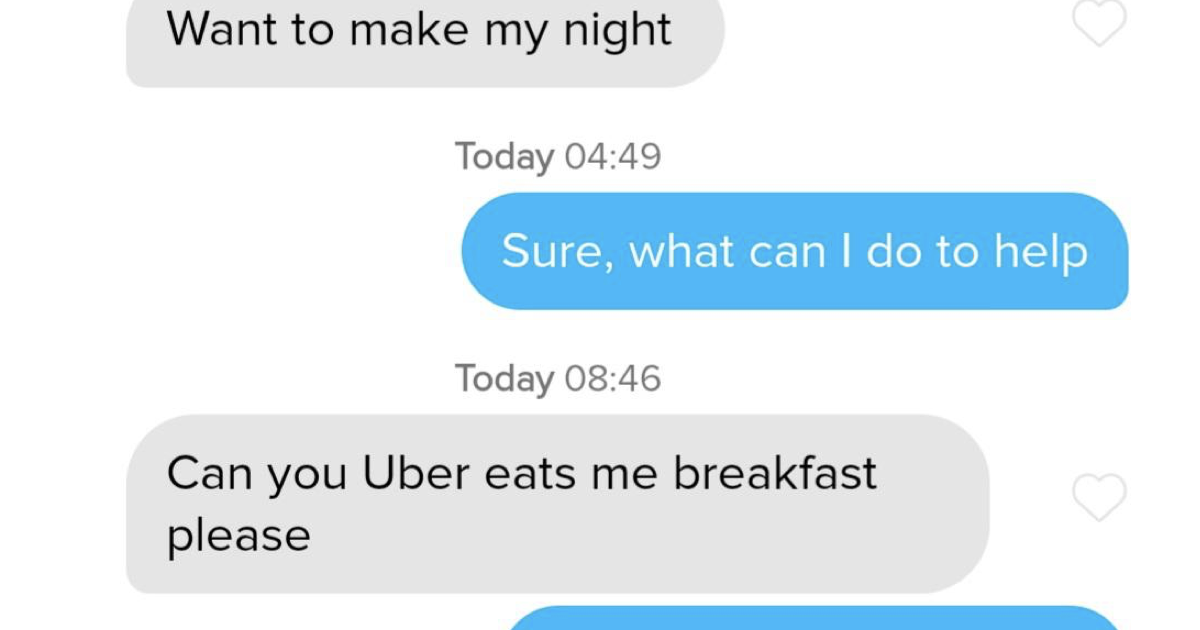This outrageously entitled Tinder request got just the responses it ...